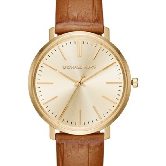 Michael Kors | Accessories | New With Tags Mk Jaryn Gold Brow Leather ...